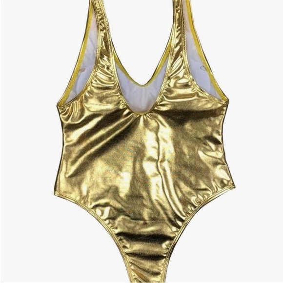 Swim | Nwt Metallic Gold Womens One Piece Swimsuit | Poshmark
